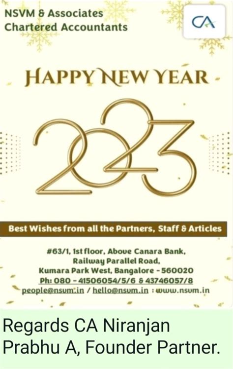 Ca Niranjan Prabhu A Posted On Linkedin