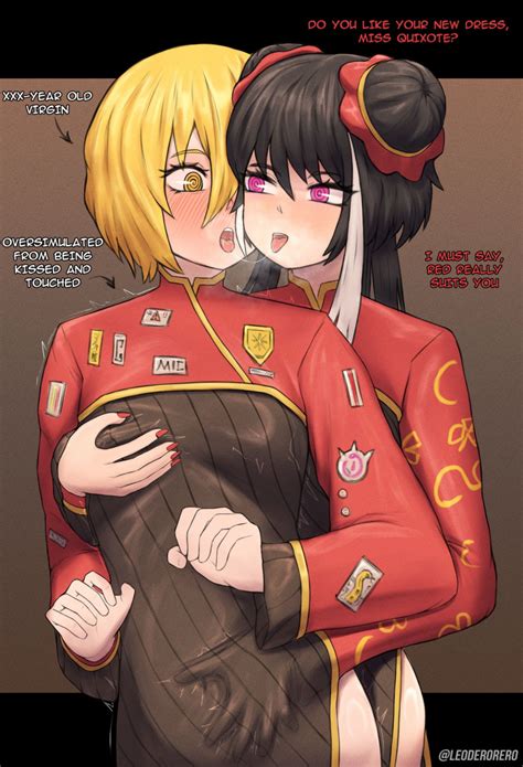 Rule 34 2girls Blush Blushing Female Dialogue Don Quixote Limbus