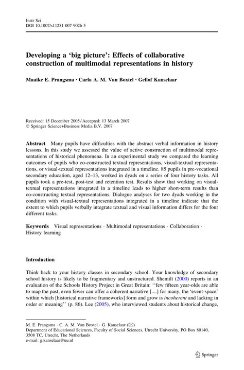 Pdf Developing A Big Picture Effects Of Collaborative Construction Of Multimodal