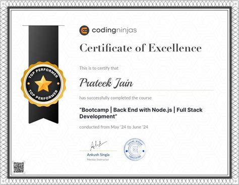 Prateek Jain On Linkedin Im Happy To Share That Ive Obtained A New Certification Backend Nodejs