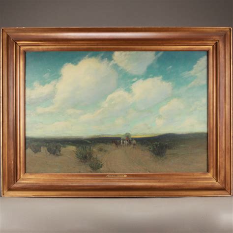 Lot 021 Oscar Berninghaus ‘the Road To Taos Oil On Canvas Signed
