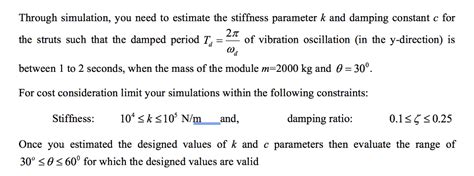 Solved This Case Study Deals With The Design Of Stiffness Chegg