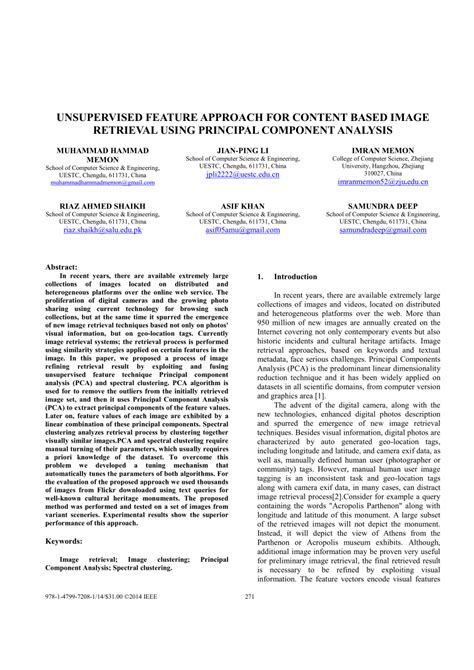 Pdf Unsupervised Feature Approach For Content Based Image Retrieval