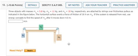 Solved Three Objects With Masses M1 5 8 Kg M2 11 Kg And