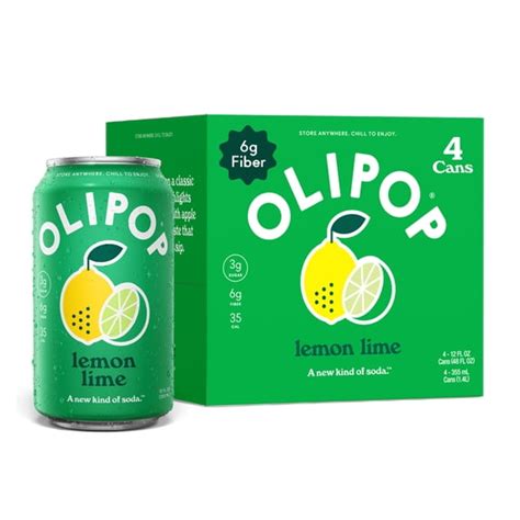 Olipop Prebiotic Soda Lemon Lime 12 Fl Oz 4 Pack Pantry Packs
