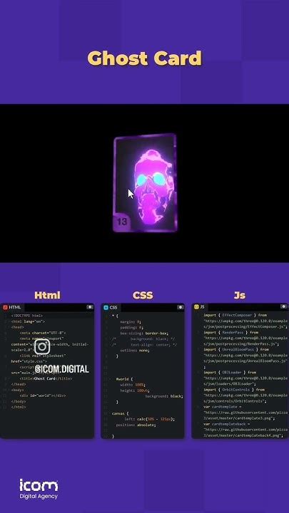 Ghost Card Html And Css Code 🤯🔥 Html Css Programming Shorts Python