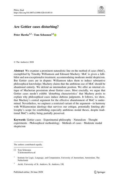 Pdf Are Gettier Cases Disturbing