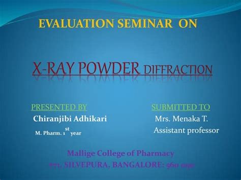 X Ray Powder Diffraction Pptx Chemistry Science