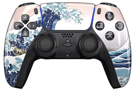 waves ps5 controller with black buttons and back shell the controller