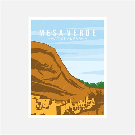 Premium Vector Mesa Verde National Park Poster Vector Illustration Design