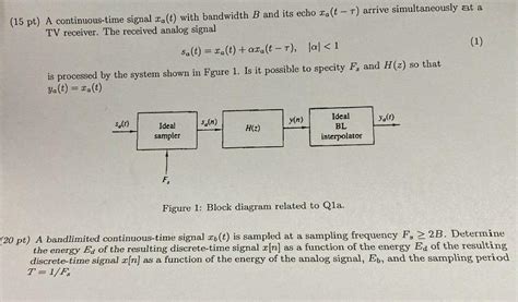 Solved 15 Pt A Continuous Time Signal Xat With