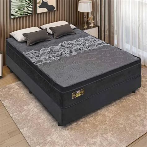 Cama Box Casal C Colchão 138x71x188 Londres Gazin Cr35319 Preto