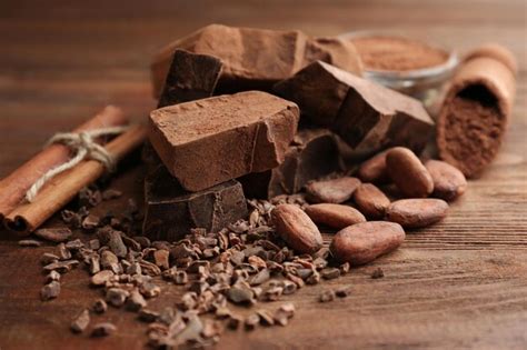 Premium Photo Composition Of Cocoa Products On Wooden Table