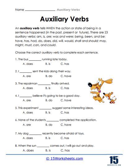 Auxiliary Verbs Verb Worksheets Verb Practice Verbs Activities