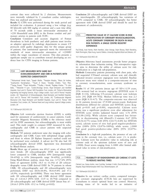 Pdf P24 Lvef Measured With Same Day Echocardiography And Cmr In Patients With Suspected