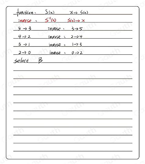 Solved The Mapping Diagram Shows A Function S X Which Mapping Diagram Shows The Inverse Of S