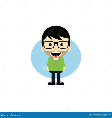 Geek Cartoon Nerd Character Stock Vector Illustration Of Young Humor 70924963