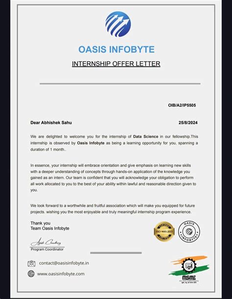 abhishek sahu on linkedin datascience oasisinfobyte skills