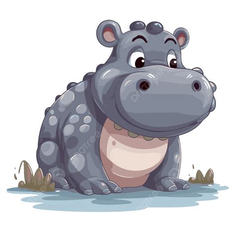 فرس النهر الكرتون يجلس في البركة المتجه فرس النهر قصاصة فنية كرتون Png والمتجهات للتحميل مجانا