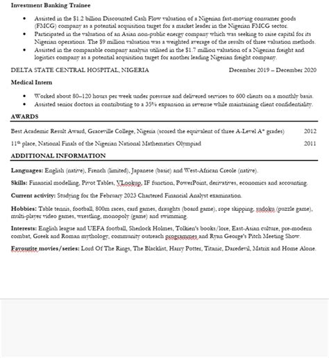 Multiple Languages On CV Wall Street Oasis