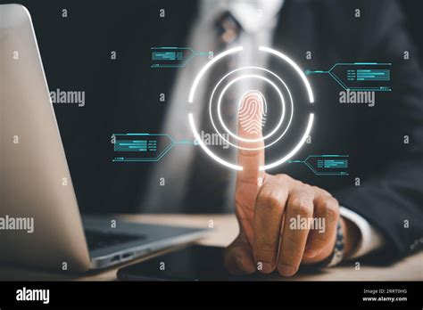 Futuristic Biometric Identification Fingerprint Scanner Providing