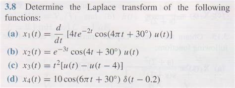 solved 3 8 determine the laplace transform of the following