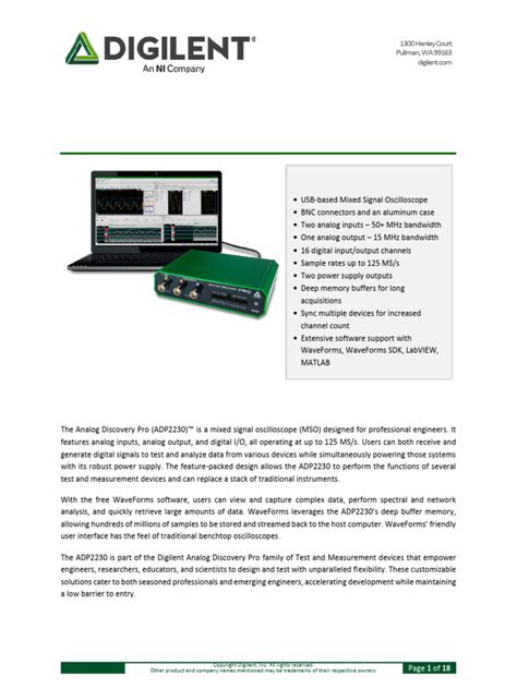 Analog Discovery Pro 2230 Datasheet Pdf Usb Power Supply
