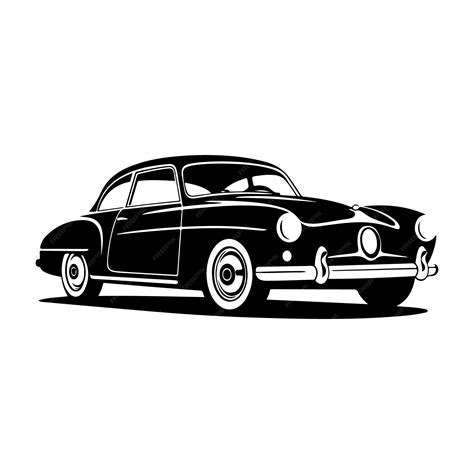Premium Vector Vintage Car Silhouette Clipart On A White Background