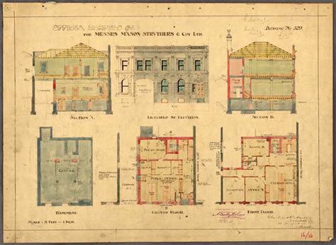 Offices Lichfield Street For Messrs Mason Struthers And Co Clarkson And Ballantyne Plans Of