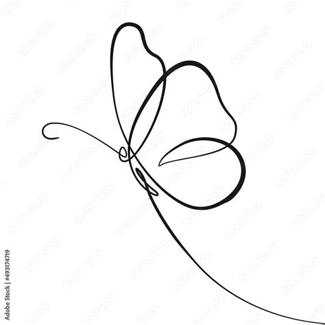 Butterfly Continuous Line Art Drawing One Line Art Minimalist Style Of Cute Butterfly Good For