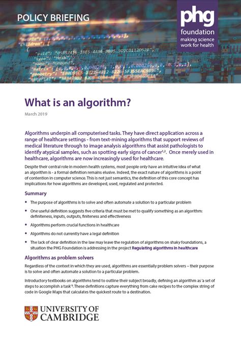 Algorithms As Medical Devices PHG Foundation
