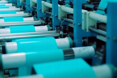 Large Offset Printing Press Or Magazine Running Neural Network Ai