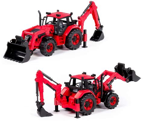 Трактор Belarus с экскаватором и погрузчиком Bimtoys