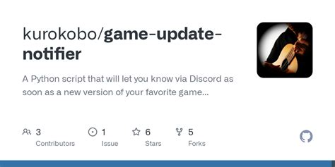 github kurokobo game update notifier a python script that will let