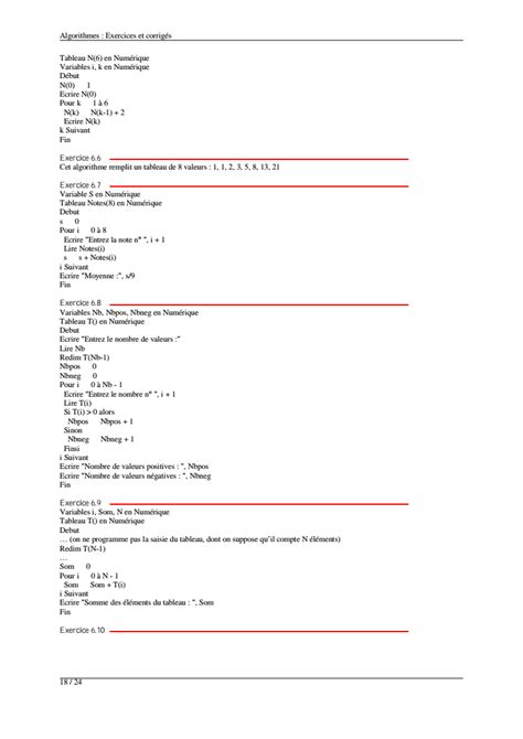 Exercices Et Corriges Dalgorithmique الملفات ويتود