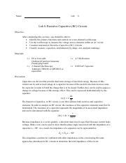 Understanding Resistive Capacitive RC Circuits In Electronics Course Hero