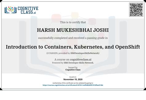 Ibmdeveloperskillsnetwork Cc0201en Certificate Cognitiveclass