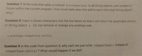 Solved Question Write Code That Adds A Method Chegg