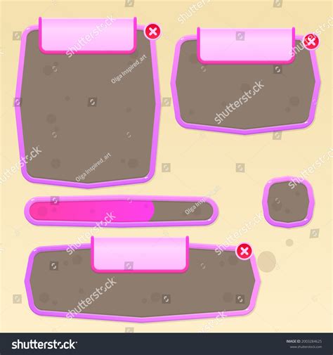 Game Ui Windows Set Glamour Juicy Stock Vector Royalty Free Shutterstock