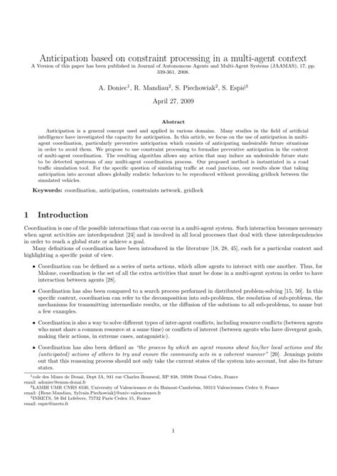 pdf anticipation based on constraint processing in a multi agent context