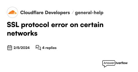 Ssl Protocol Error On Certain Networks Cloudflare Developers