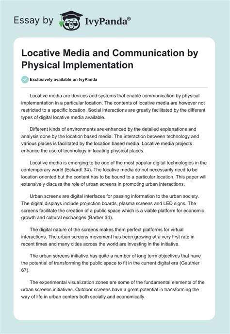 locative media and communication by physical implementation 2001