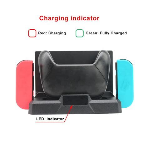 Controller Charging Dock Black Replacement With Leds Indicator Portable Station Charging