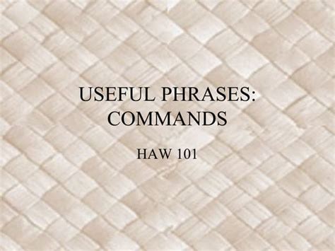 Phrases Commands Ppt