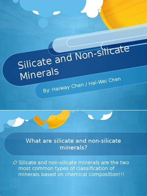Silicate And Non Silicates Pdf