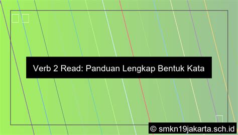 Verb 2 Read Panduan Lengkap Bentuk Kata