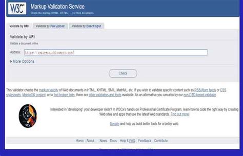 Cek Error Di W3c Markup Validation Service Erend Elektronik