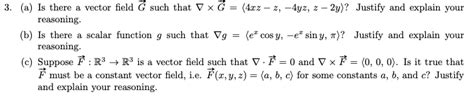 solved a ﻿is there a vector field vec g ﻿such that