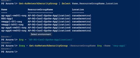 network security groups in azure assign them using powershell