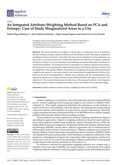 Pdf An Integrated Attribute Weighting Method Based On Pca And Entropy
